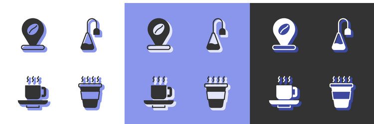 Set coffee cup machine location with coffee Vector Image