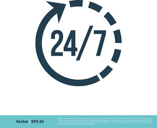 Open 247 icon logo template design eps 10 Vector Image