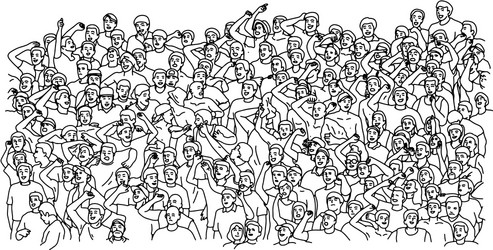 Crowd sport fan on stadium holding scalf Vector Image