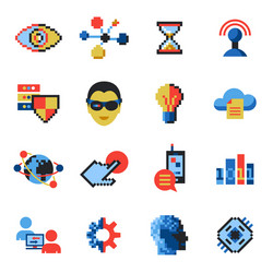 Digital pixel art technology Royalty Free Vector Image