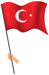 Flag of turkey with crescent moon and star Vector Image