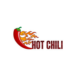 Hot chilli logo food label or sticker concept Vector Image