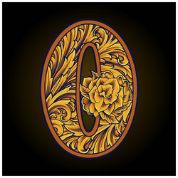 Vintage beauty classic number 0 monogram logo Vector Image