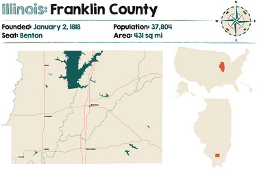 Map of franklin county in georgia Royalty Free Vector Image
