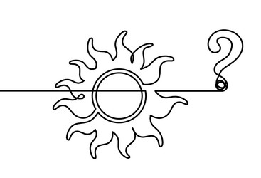 Abstract sun with clouds and question mark Vector Image