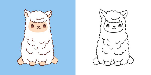 Clipart llama multicolored and black white Vector Image