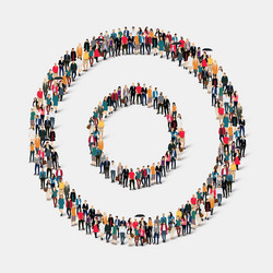 Group people shape circle Royalty Free Vector Image
