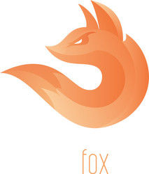 Flame fox logo with circle grid method Royalty Free Vector