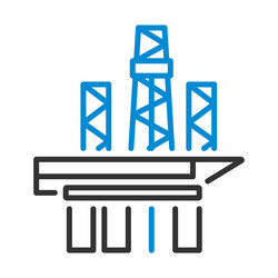 Oil rig color doodle simple icon Royalty Free Vector Image