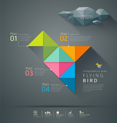Colorful origami paper graph infographic Vector Image