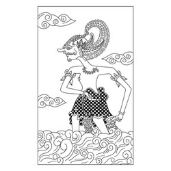 Wayang kulit bagong character in entangle style Vector Image