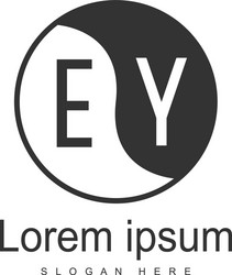 Initial ey logo template with modern frame Vector Image