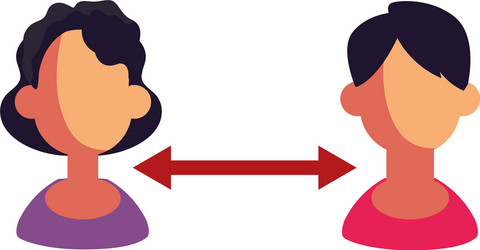 People keep distance sign on white background Vector Image