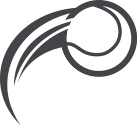 Swoosh cricket ball logo icon Royalty Free Vector Image