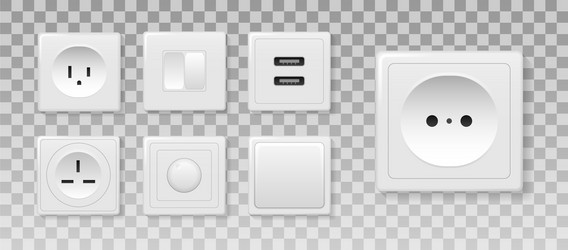 Wall switch sockets Royalty Free Vector Image - VectorStock