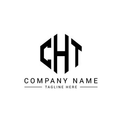 Cht letter logo design with polygon shape Vector Image