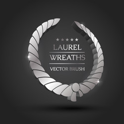 High quality silver laurel wreath label Royalty Free Vector