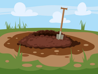 Hole in the ground burrow ground works digging Vector Image