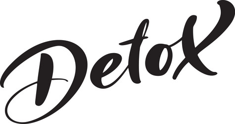 Detox diet logo lettering isolated on white Vector Image