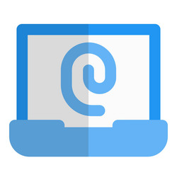 Fingerprint lock system installed in laptop Vector Image