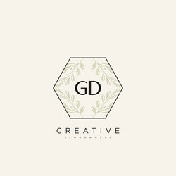 Gd initial letter flower logo template premium art