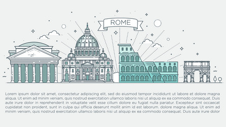 Remains of temples in foro romano rome italy Vector Image