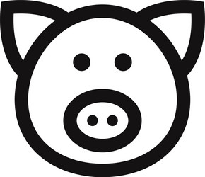 Pig icon porkanimal symbol flat sign isolated Vector Image