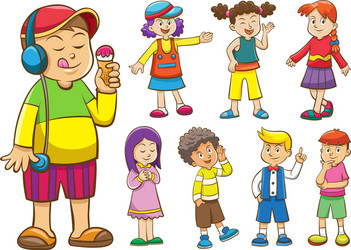Set of cartoon kids Royalty Free Vector Image - VectorStock