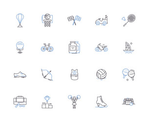 Sport outline icons collection athletics Vector Image