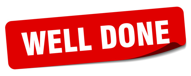 Well done sticker well done label Royalty Free Vector Image