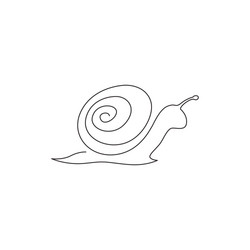 One single line drawing exotic snail Royalty Free Vector