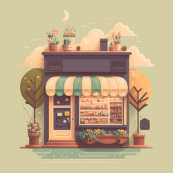 Small business store shop design restaurants Vector Image