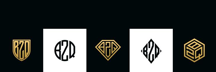 Initial letters hvm logo designs bundle Royalty Free Vector