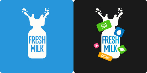 Original concept poster for milk advertising Vector Image
