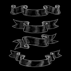 Ribbon scroll hand drawn sketch Royalty Free Vector Image