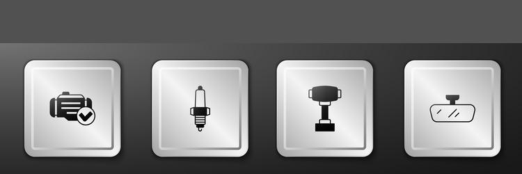 Set gear shifter car spark plug check engine Vector Image Set gear shifter car spark plug check engine Vector Image