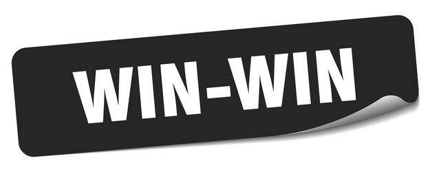 Win-win sticker win-win label Royalty Free Vector Image
