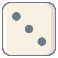 Dice three dot edge silhouette Royalty Free Vector Image