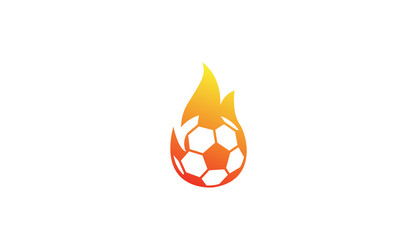 Fire soccer logo template football logo design Vector Image