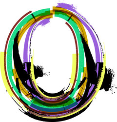 Art sketched fonts uppercase symbols letter o Vector Image