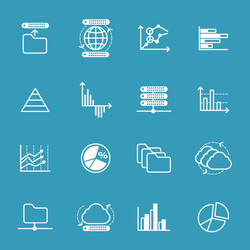 Data science icon set in flat and line style Vector Image