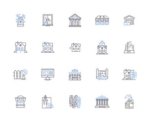 Urban lifestyle outline icons collection Vector Image