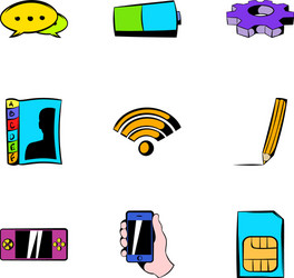 Fun mobile cartoon with wi fi signboard Royalty Free Vector