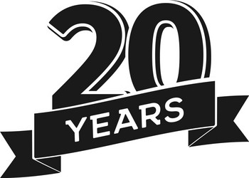 Twenty years emblem template anniversary Vector Image