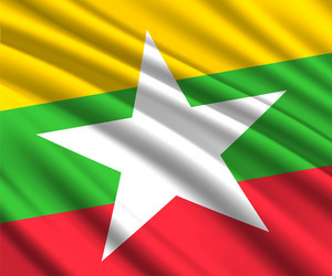 Waving flag on white background Royalty Free Vector Image