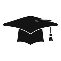 Graduation hat icon simple style Royalty Free Vector Image