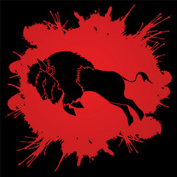 Buffalo jumping graphic Royalty Free Vector Image