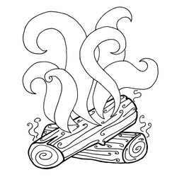 Coloring book with burning candle flame Royalty Free Vector