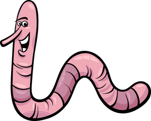 Cute pink worm cartoon Royalty Free Vector Image