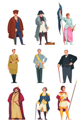 Historical people set Royalty Free Vector Image